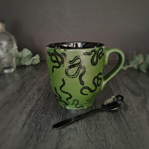 Green Snake Mug, Matte Large Mugs, Gothic Cup, Tea Coffee Lover, Huge ...