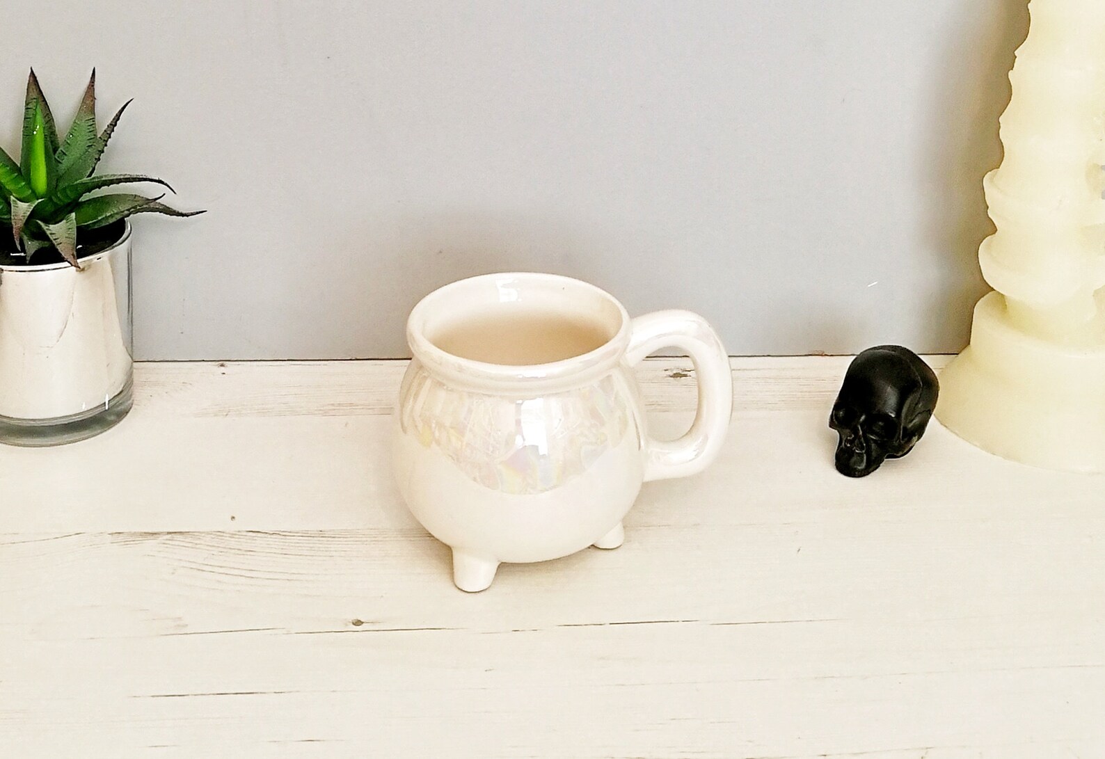 Pearlescent Oil Cauldron Cauldron Mugs Petrol Effect Lustre | Etsy UK