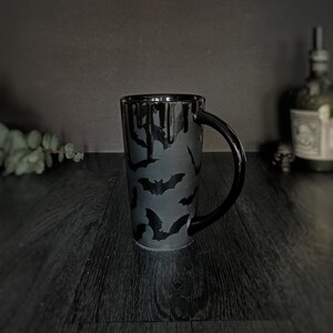 Matte Bat Latte, Gothic Bats Mug, Witches Brew, Goth Cup Mugs, Unique ...
