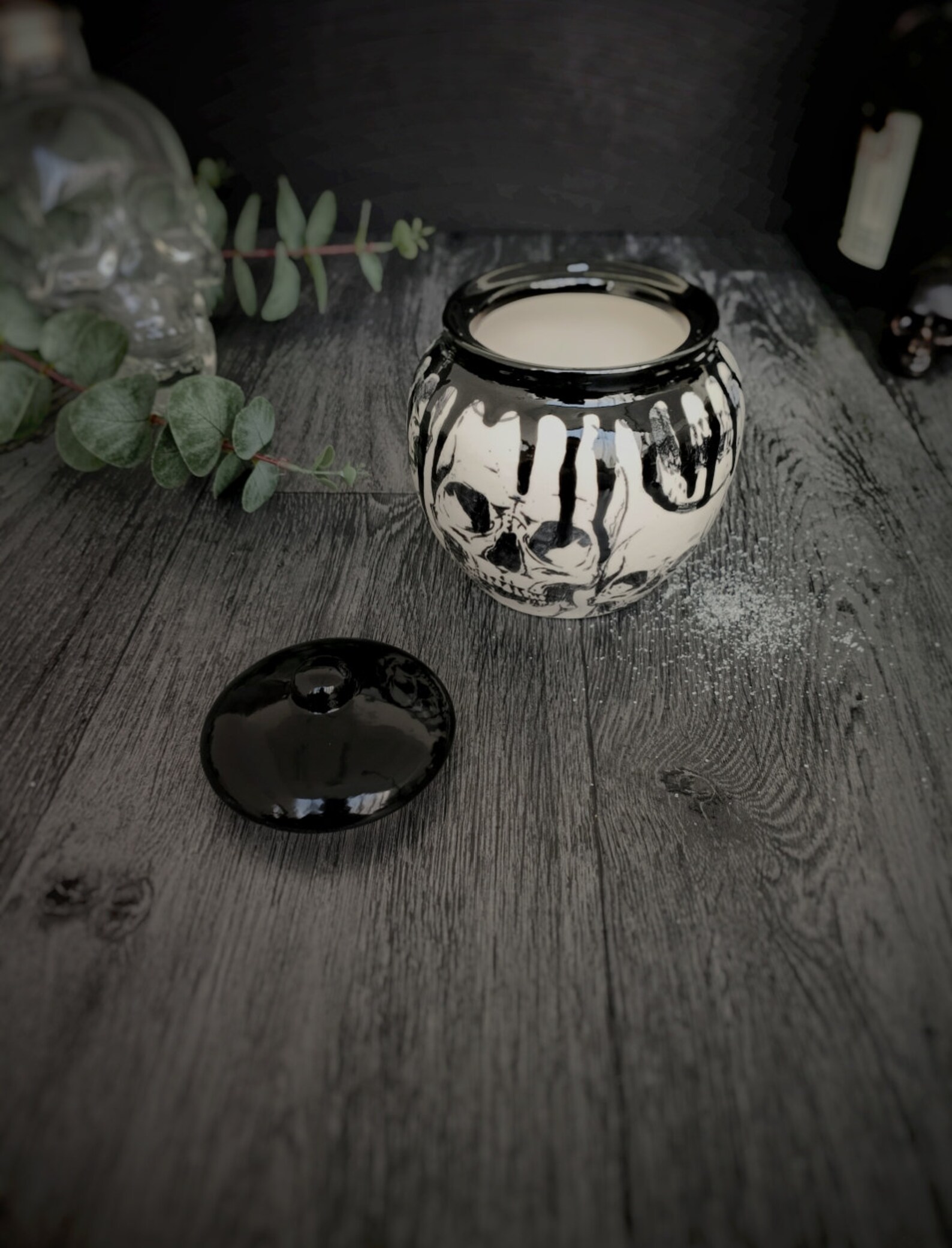 Skull Sugar Pot, Sweetener Storage, Large Skulls Bowl, Gothic Kitchen ...