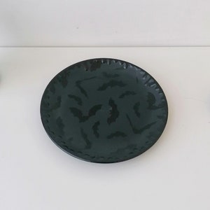 Matte Black Bats, Bat Dinner Set, Gothic Lunch, Alternative Coupe Plate ...