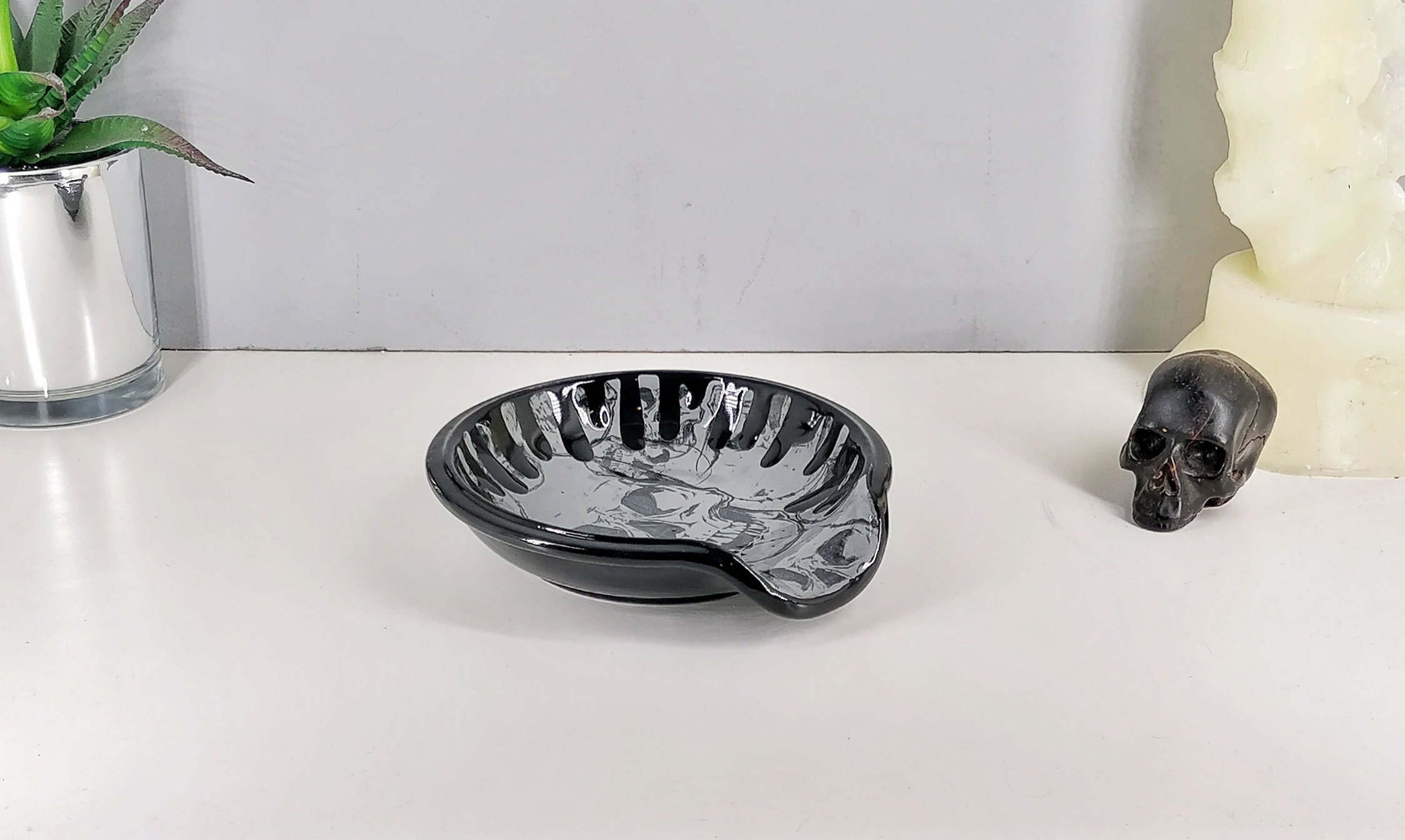 Gothic Spoon Rest Skull Skulls Grey Goth Kitchen Utensil - Etsy