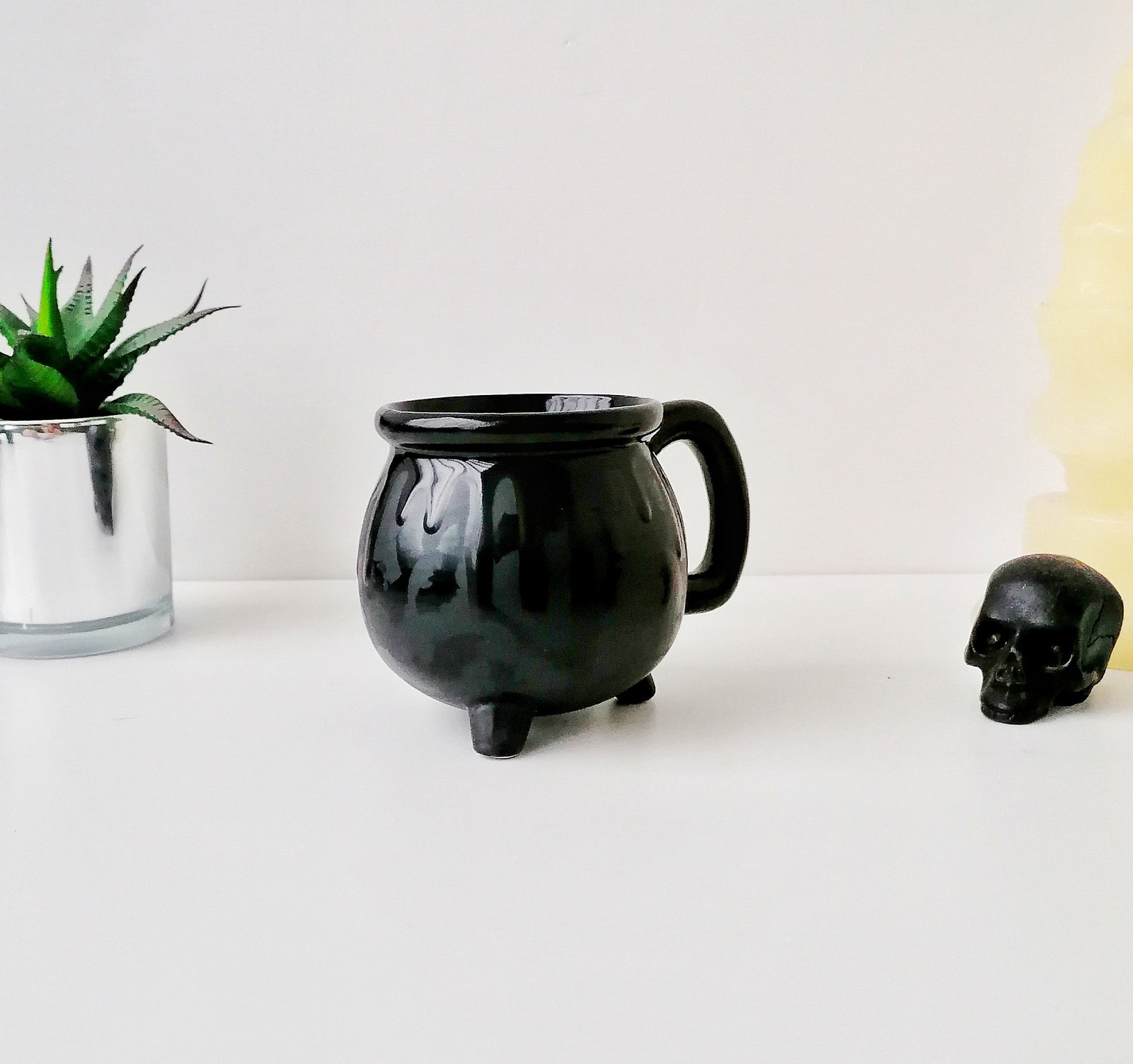 Bats Black Cauldron Mug, Bat Cup, Witches Brew, Dark Goth, Gothic Mugs ...