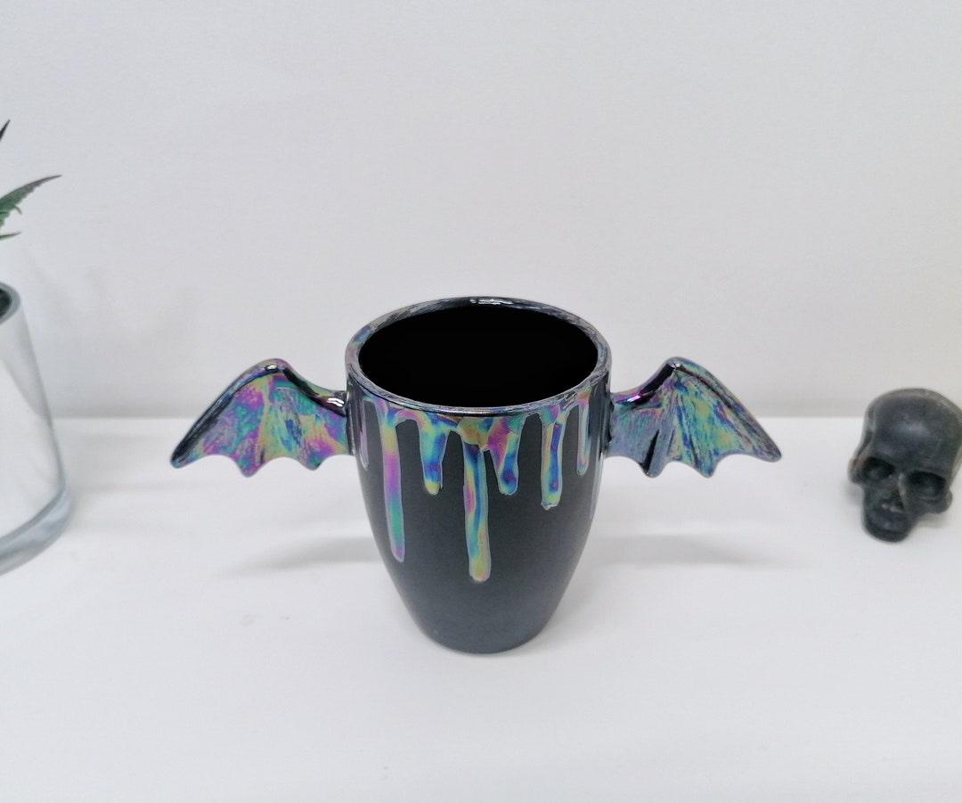 Lustre Wing Mug, Bat Wings Cup, Pearlescent Drip Wings, Kitchenware ...