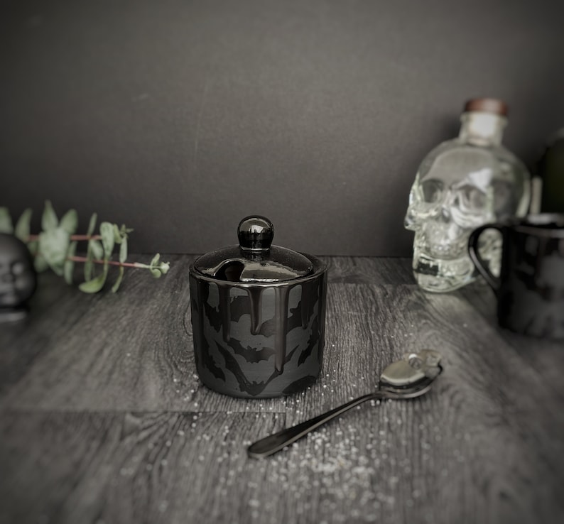 Bat Tea Set Matte Black Bats Goth Teaset Gothic Halloween - Etsy UK
