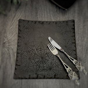 Web Plate Set, Matte Black, Gothic Lunch, Alternative Plate, Goth ...