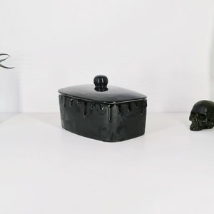 Skull Butter Dish, Skulls Dome Bowl, Matte Black, Gothic Gift, Creepy ...