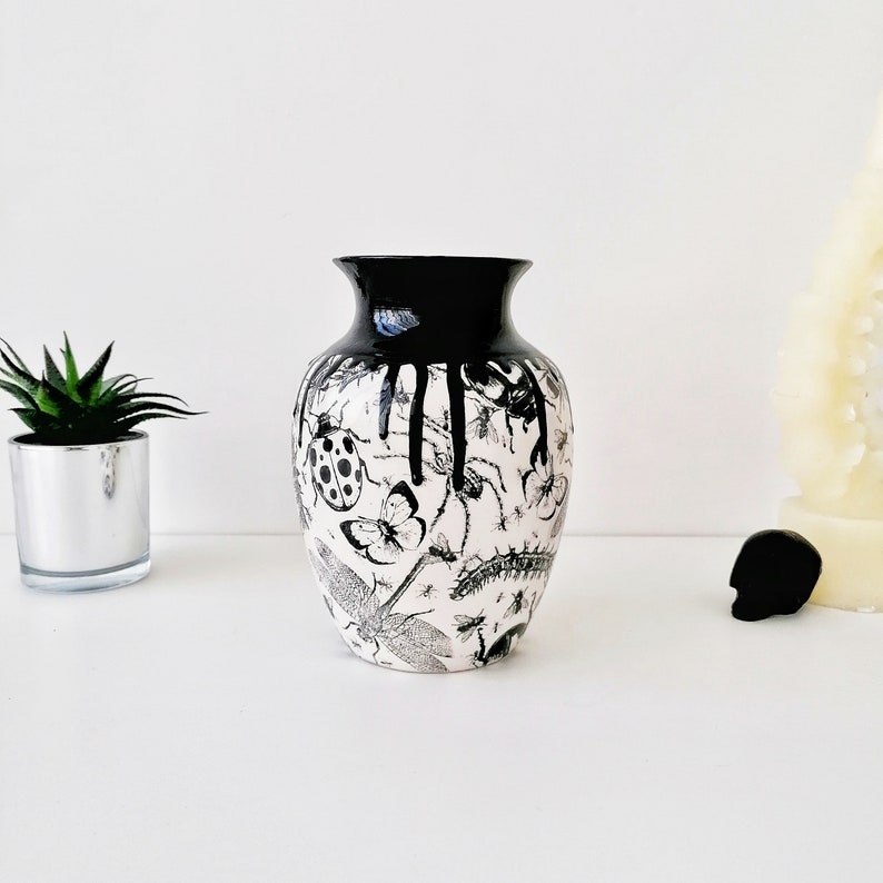 Gothic Bugs Vase Bug Goth Flowers Macabre Alternative - Etsy