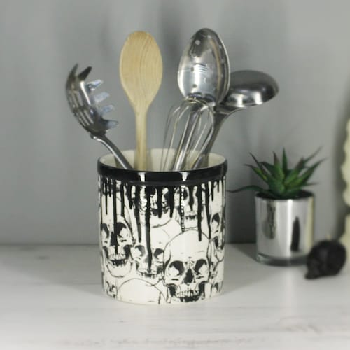 Gothic Spoon Rest Skull Skulls Black Goth Kitchen Utensil - Etsy