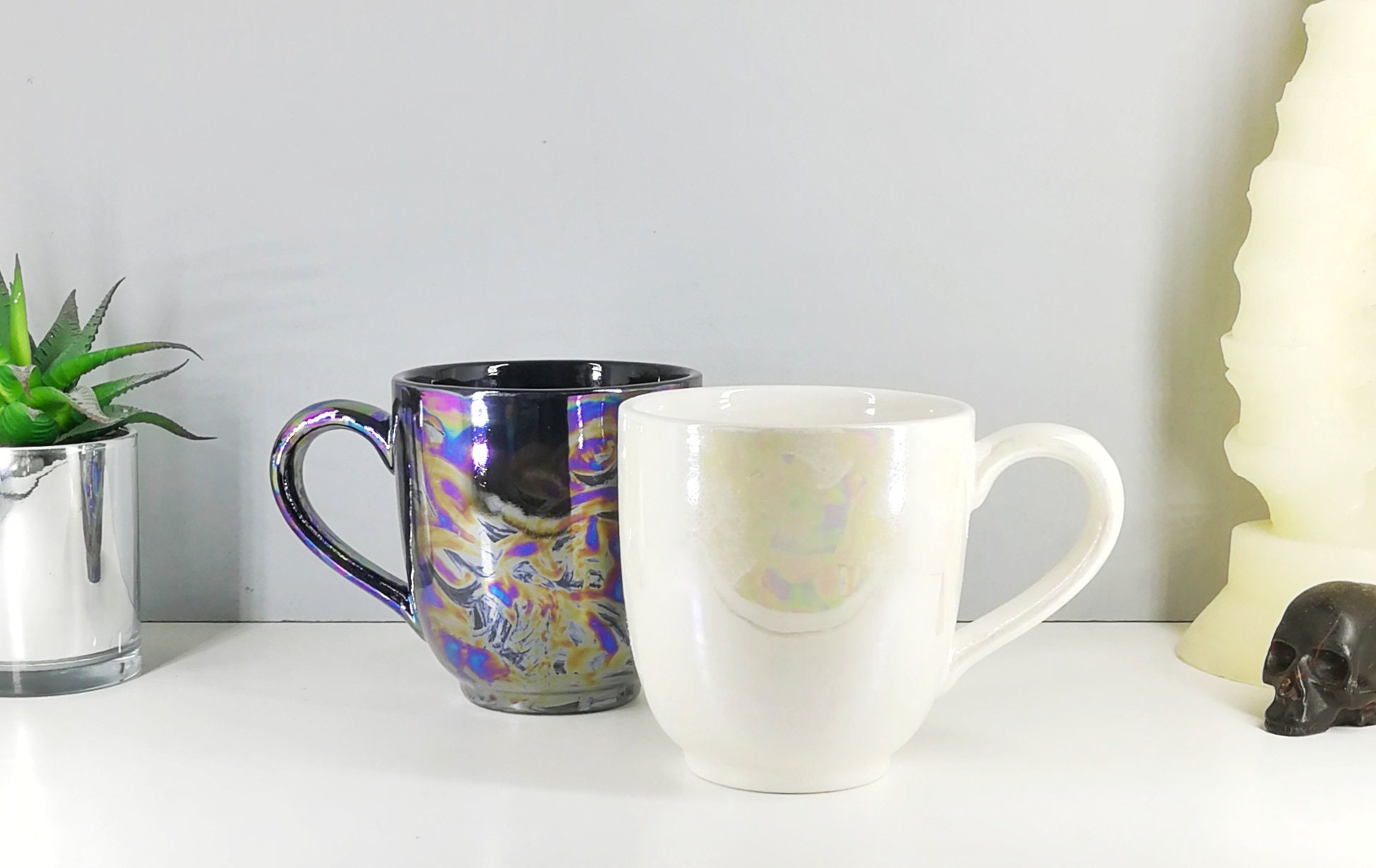 Oil Slick Mega Mug, Pearlescent Style Mugs, Extra Large, Petrol Effect ...