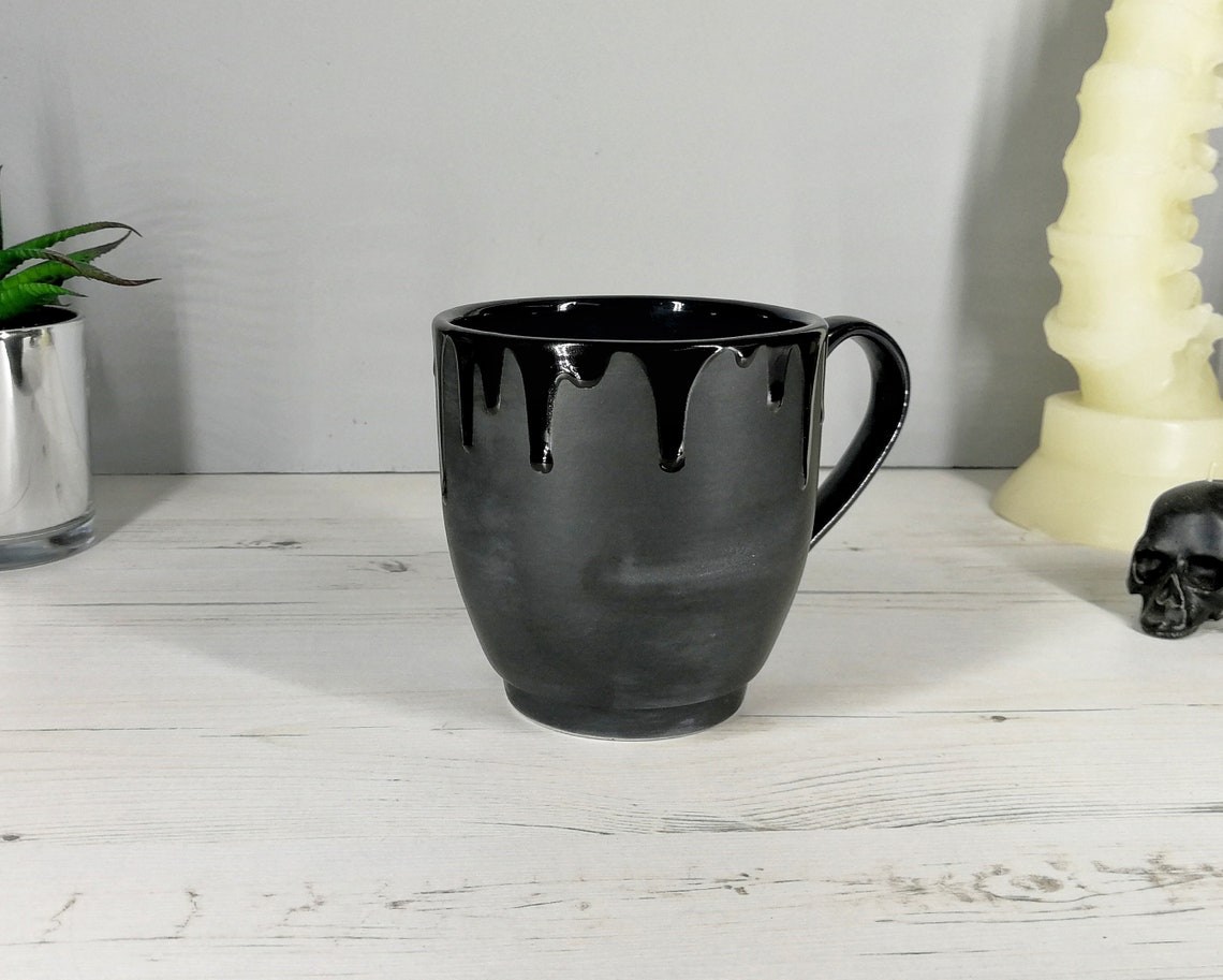 Matte Black Mug Large Mugs Gothic Cup Tea Coffee Lover | Etsy