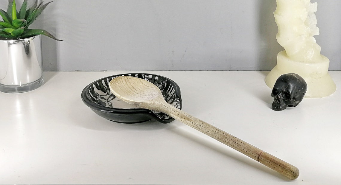 Gothic Spoon Rest Skull Skulls Black Goth Kitchen Utensil | Etsy