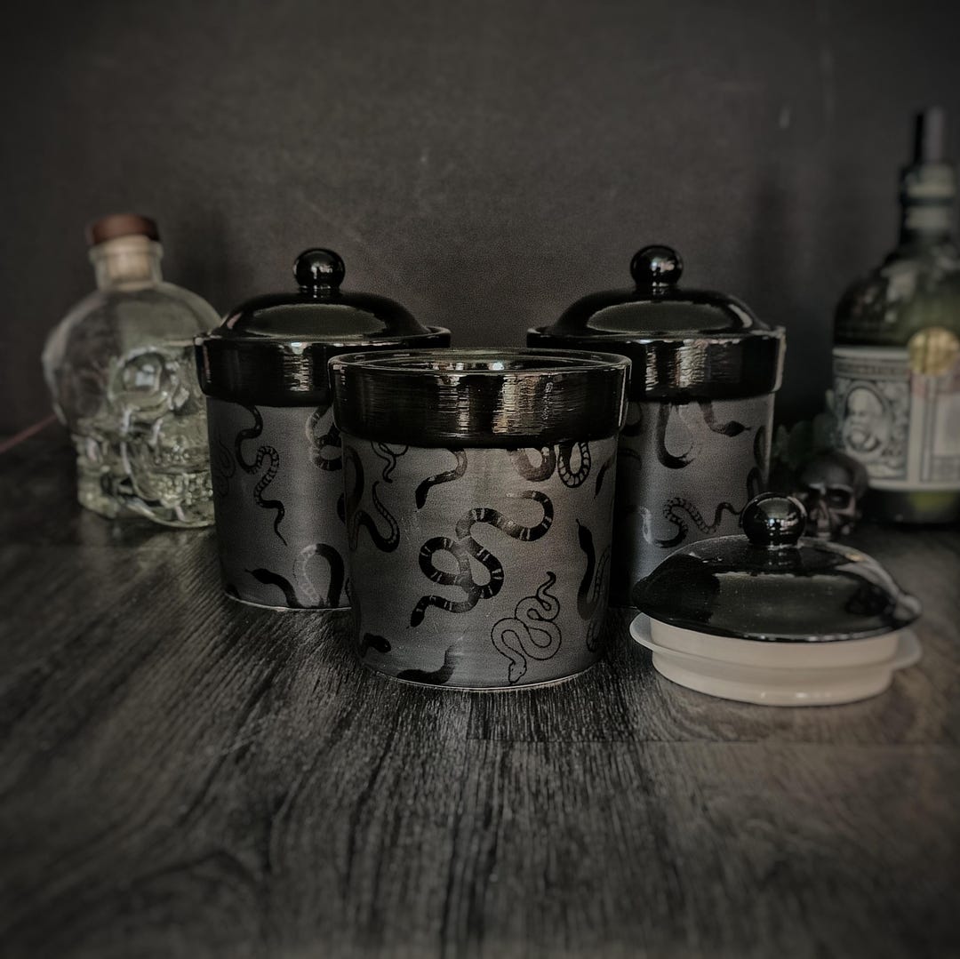Snake Storage Canisters, Tea Coffee Canister, Sugar Jars Set, Storage Pots Container, Kitchen ...