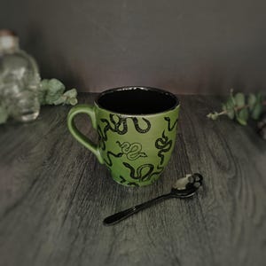 Green Snake Mug, Matte Large Mugs, Gothic Cup, Tea Coffee Lover, Huge ...