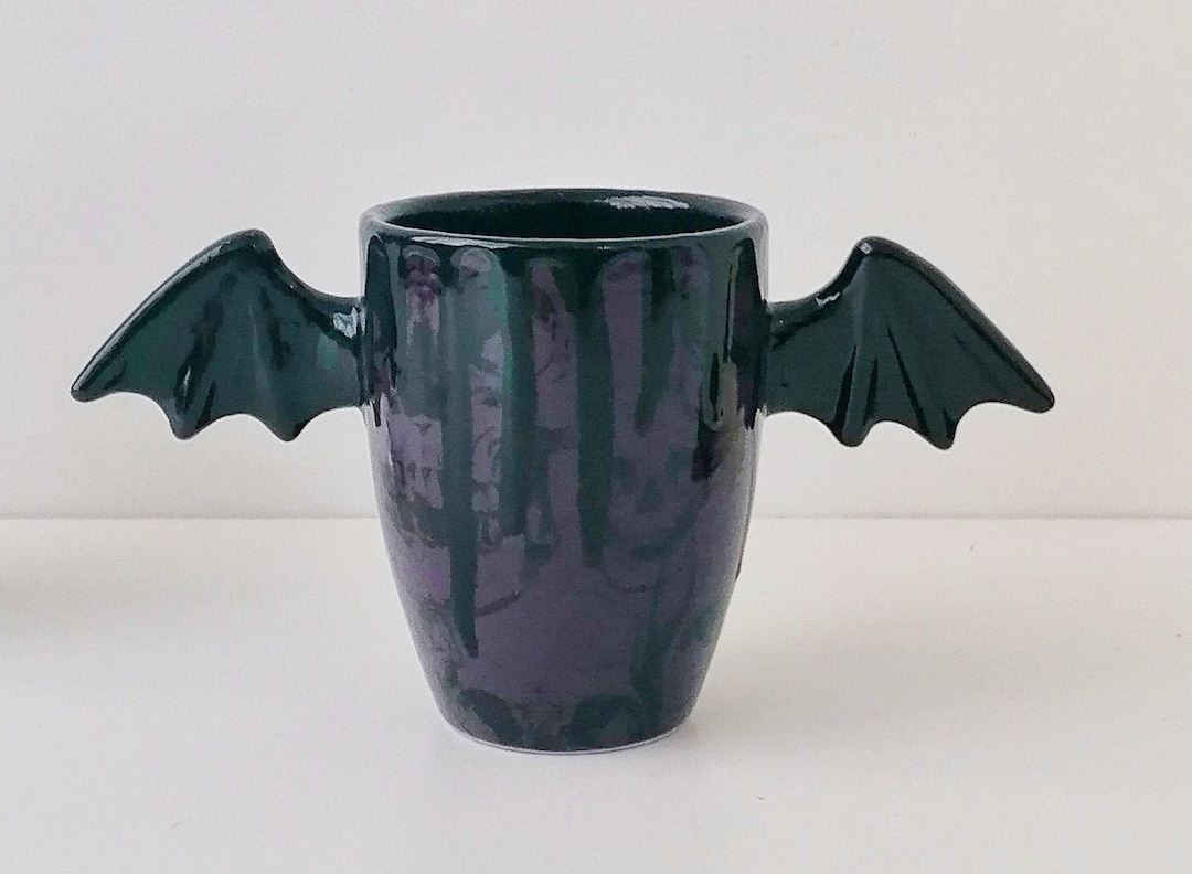 Purple Bat Wing, Skull Wings Mug, Skulls Gothic Cup, Bats Goth Mugs ...