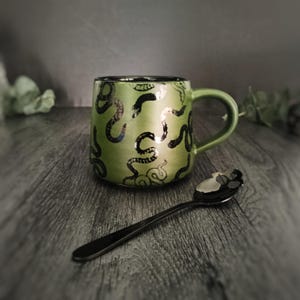Snakes Stumpy Mug, Snake Goth Mugs, Green Gothic Cup, Tea Coffee ...