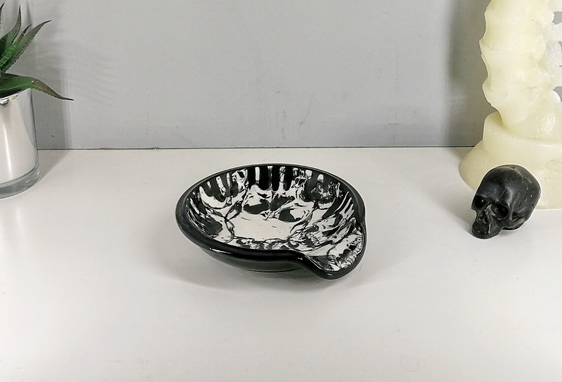 Gothic Spoon Rest Skull Skulls Black Goth Kitchen Utensil - Etsy