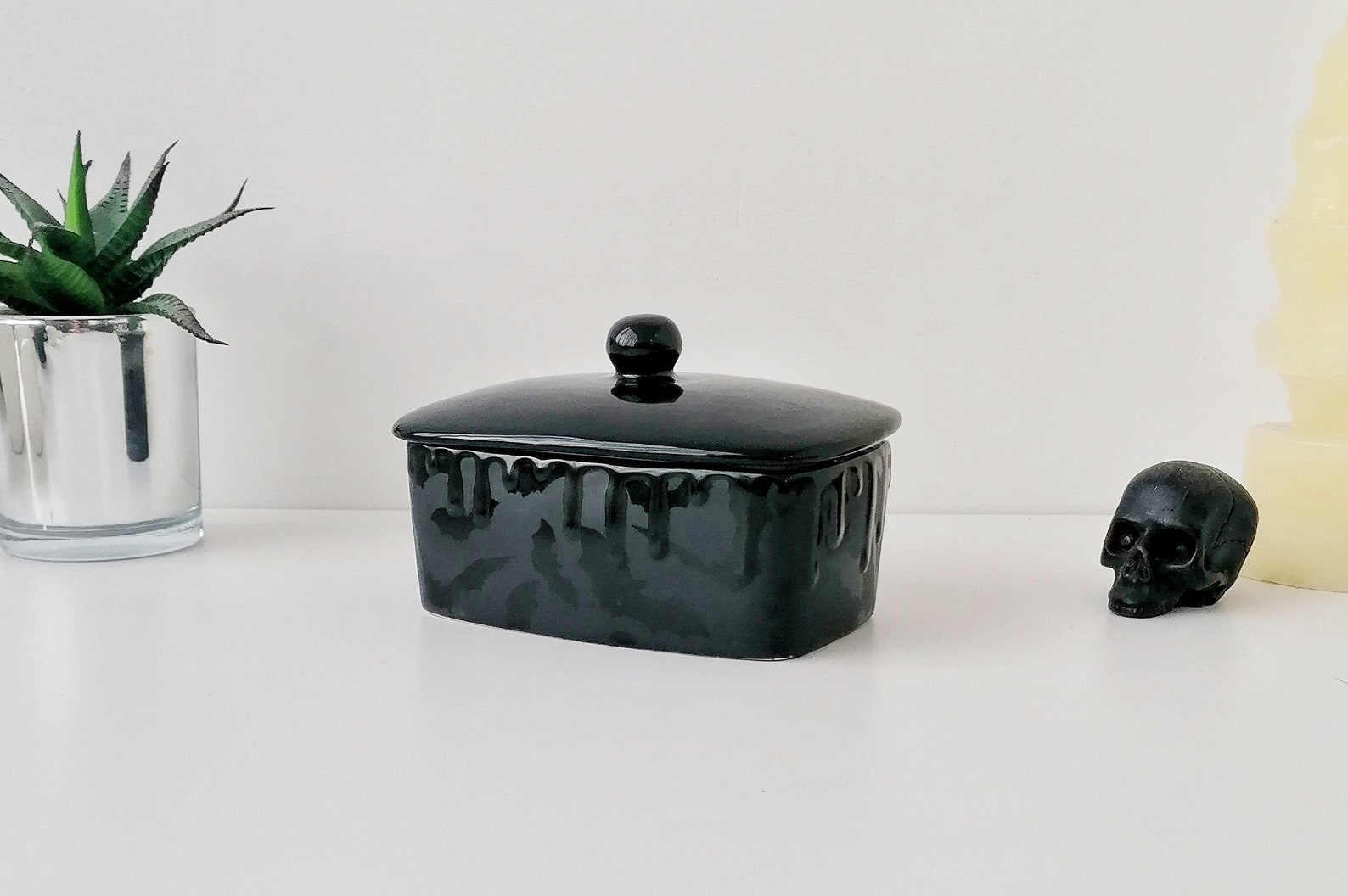 Bat Butter Dish Bats Dome Bowl Matte Black Gothic Gift - Etsy