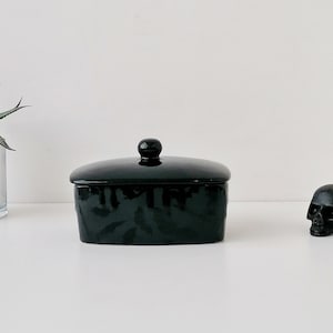 Bat Butter Dish, Bats Dome Bowl, Matte Black, Gothic Gift, Creepy ...