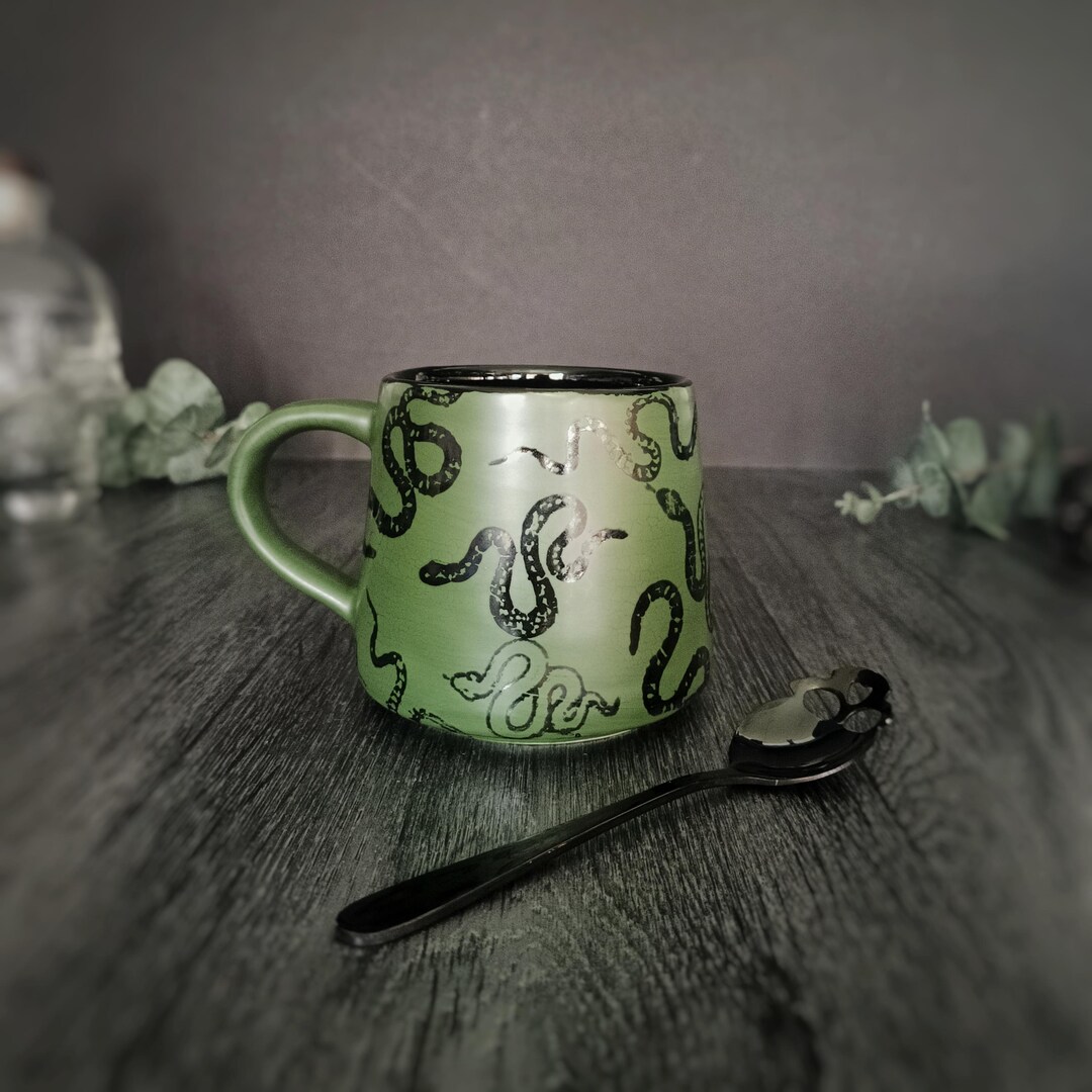 Snakes Stumpy Mug, Snake Goth Mugs, Green Gothic Cup, Tea Coffee ...