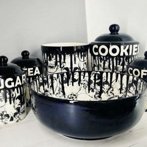 Skull Kitchen Set, Full Kitchenware, Ceramic Homeware, Gothic Home ...
