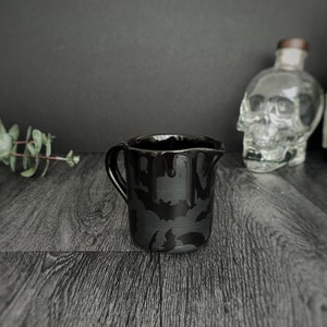 Bat Tea Set, Matte Black Bats, Goth Teaset, Gothic Halloween Ceramic ...