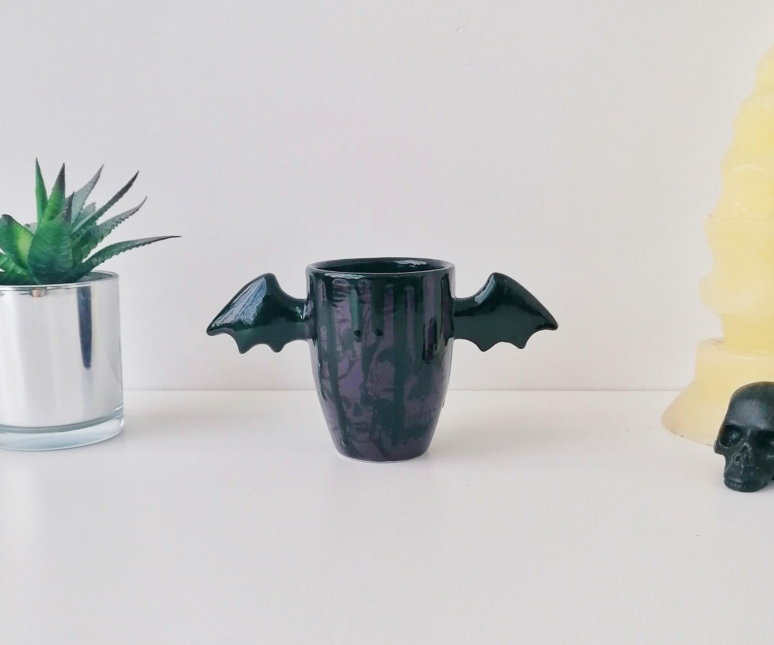 Purple Bat Wing Skull Wings Mug Skulls Gothic Cup Bats Goth - Etsy