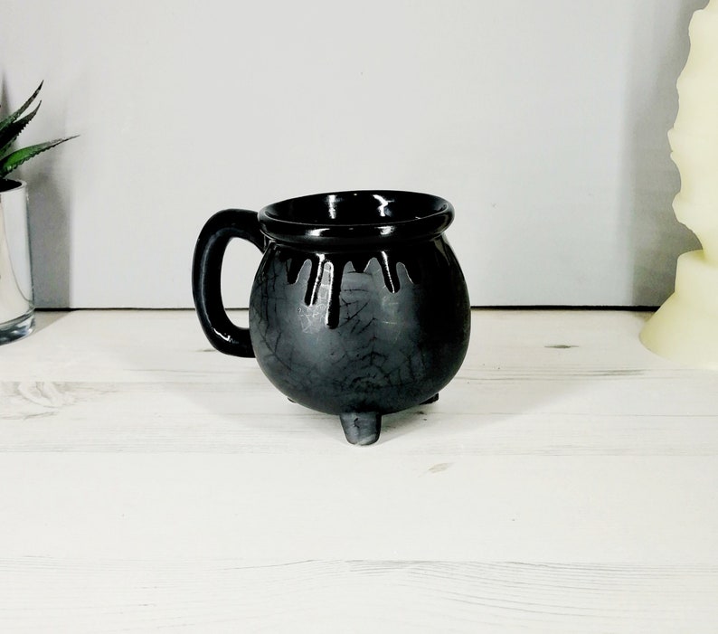 Black Cauldron Mug Spider Web Cup Witches Brew Gothic Mugs | Etsy