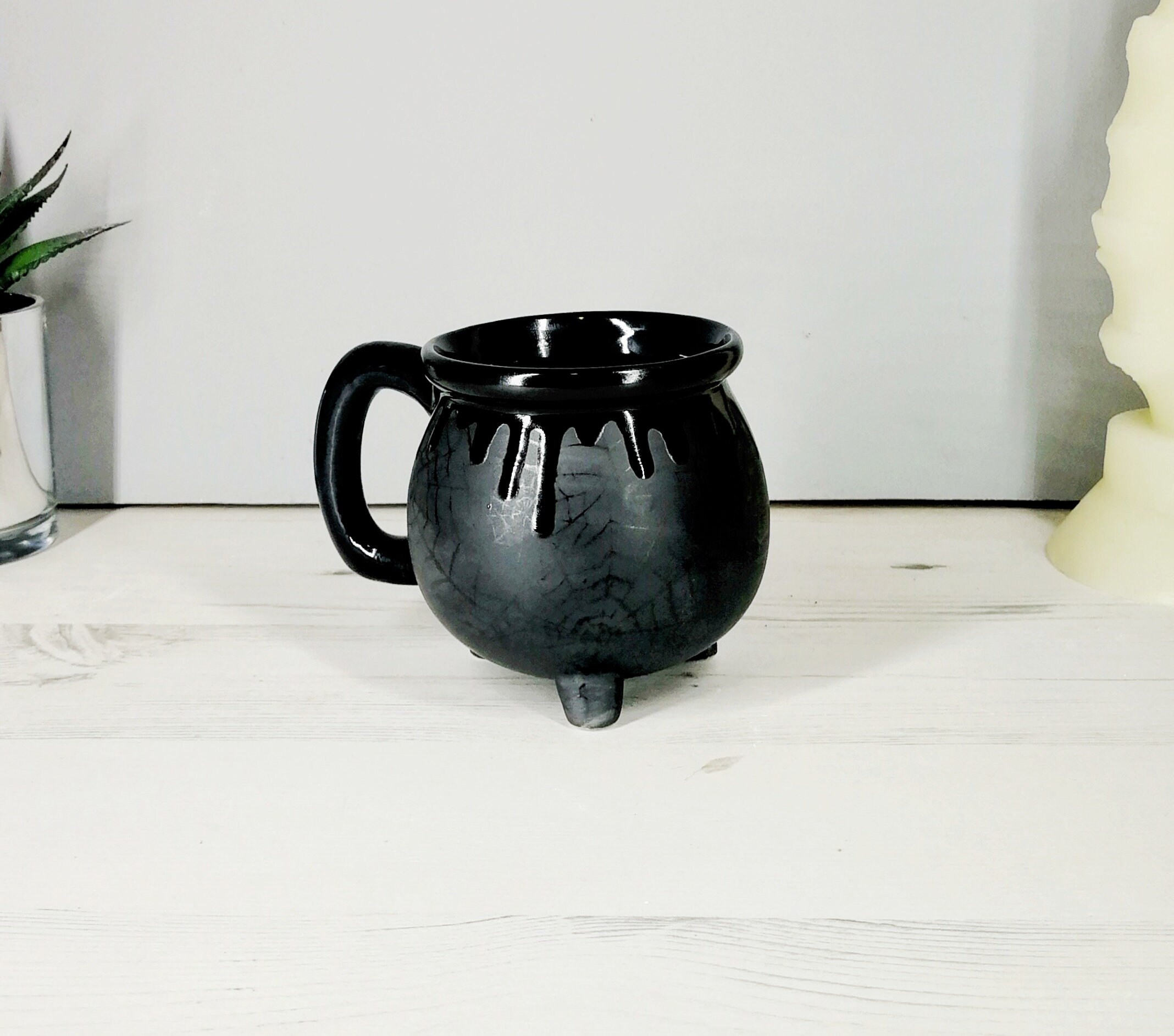 Black Cauldron Mug Spider Web Cup Witches Brew Gothic Mugs | Etsy