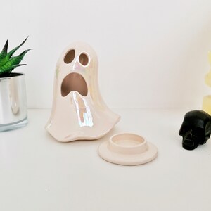 Pearlescent White Ghost Ghosts Tea Light Halloween - Etsy