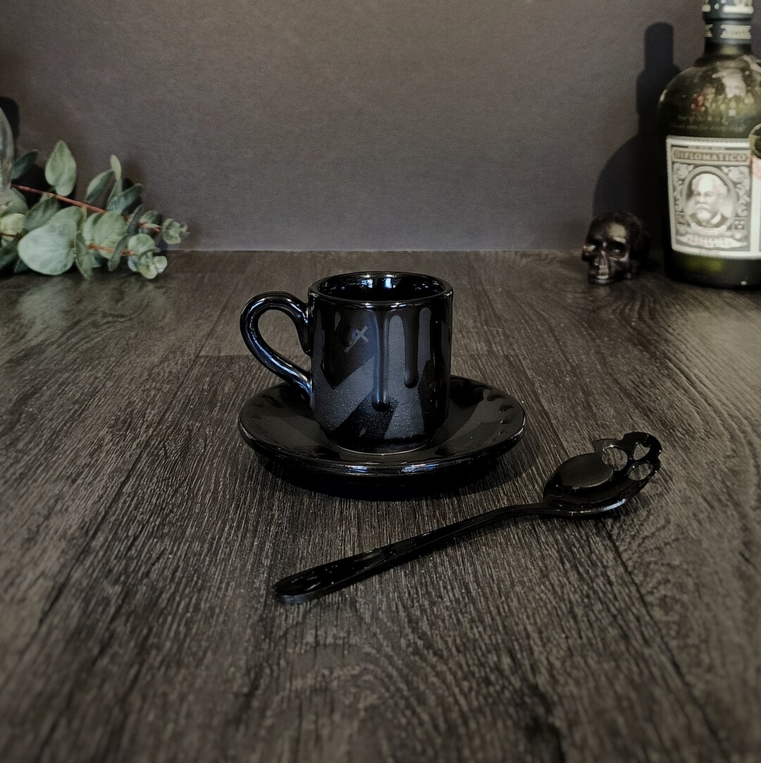 Black Coffin Espresso, Cute Cup and Saucer, Weird Casket, Macabre ...
