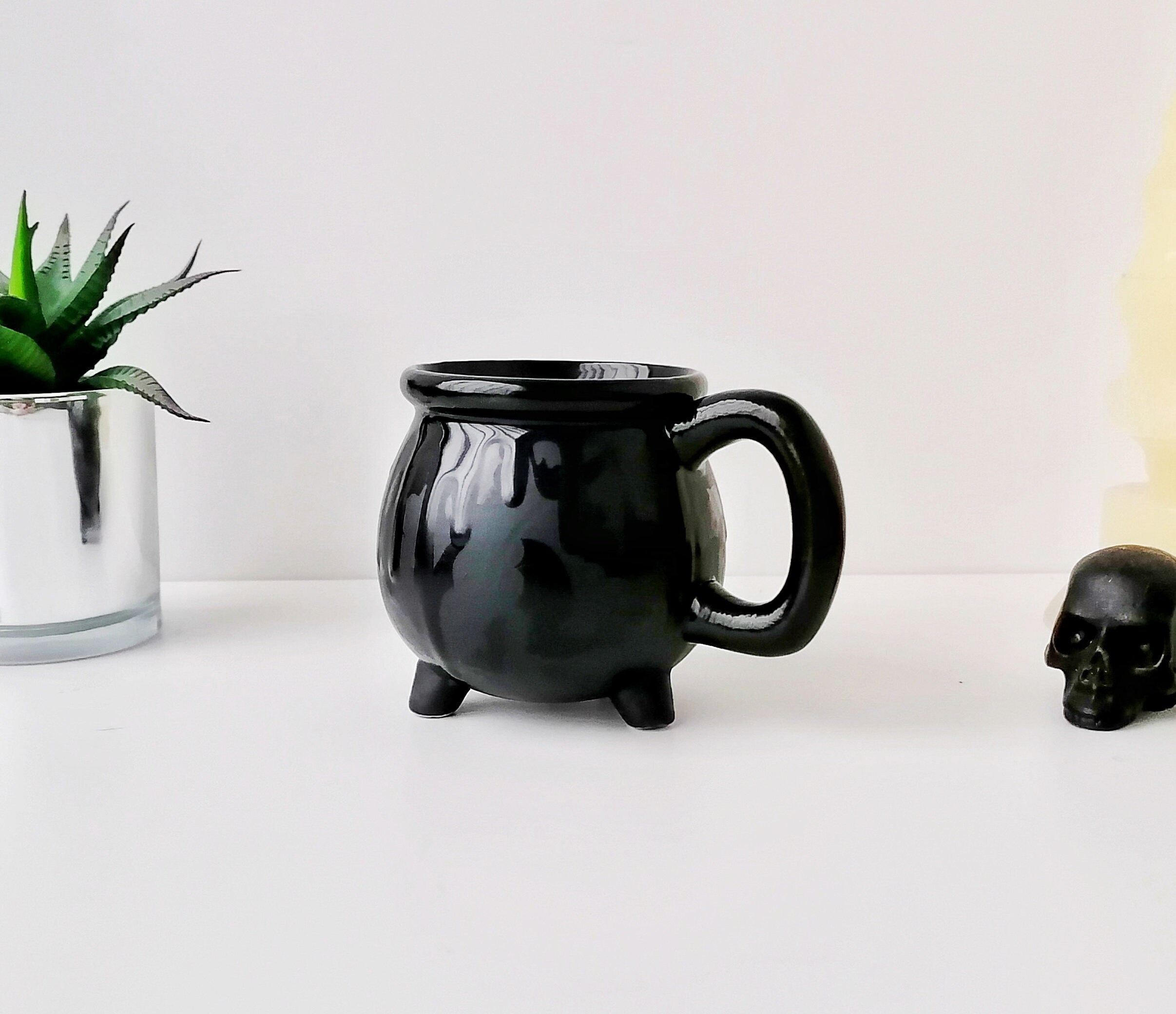 Bats Black Cauldron Mug, Bat Cup, Witches Brew, Dark Goth, Gothic Mugs ...
