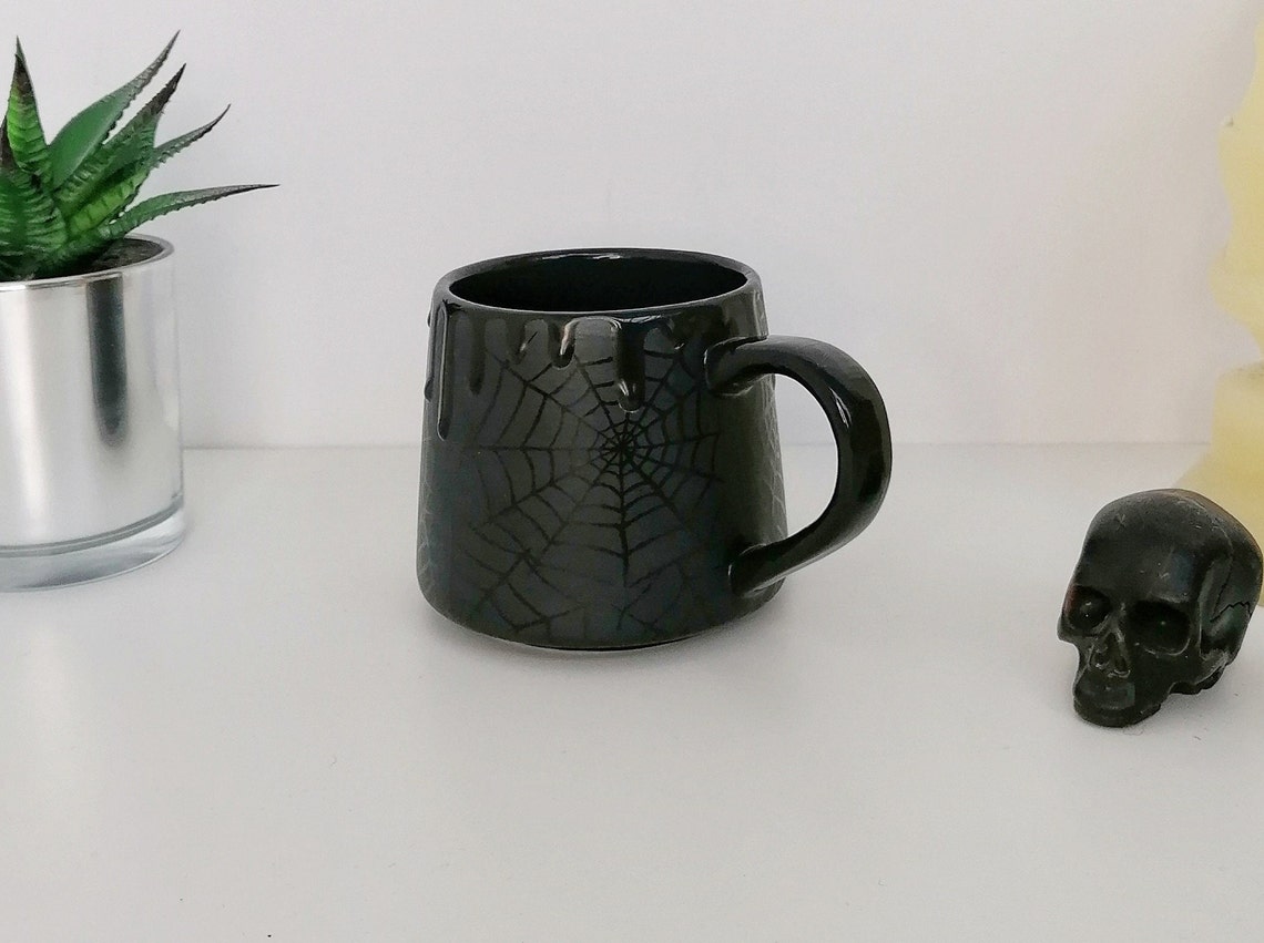 Matte Stumpy Mug, Webs Goth Mugs, Web Gothic Cup, Tea Coffee Lover ...