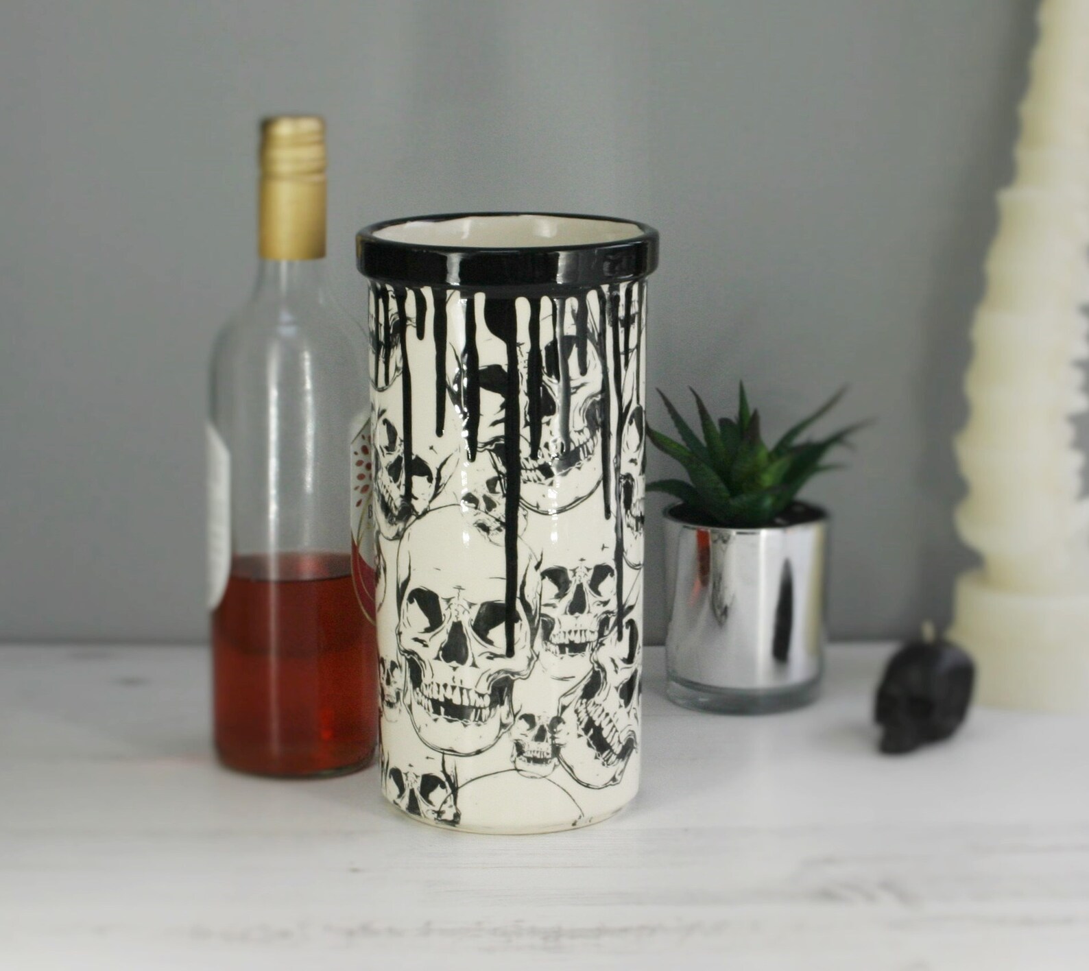 Skull Wine Cooler Gothic Drink Holder Skulls Ice Container - Etsy UK