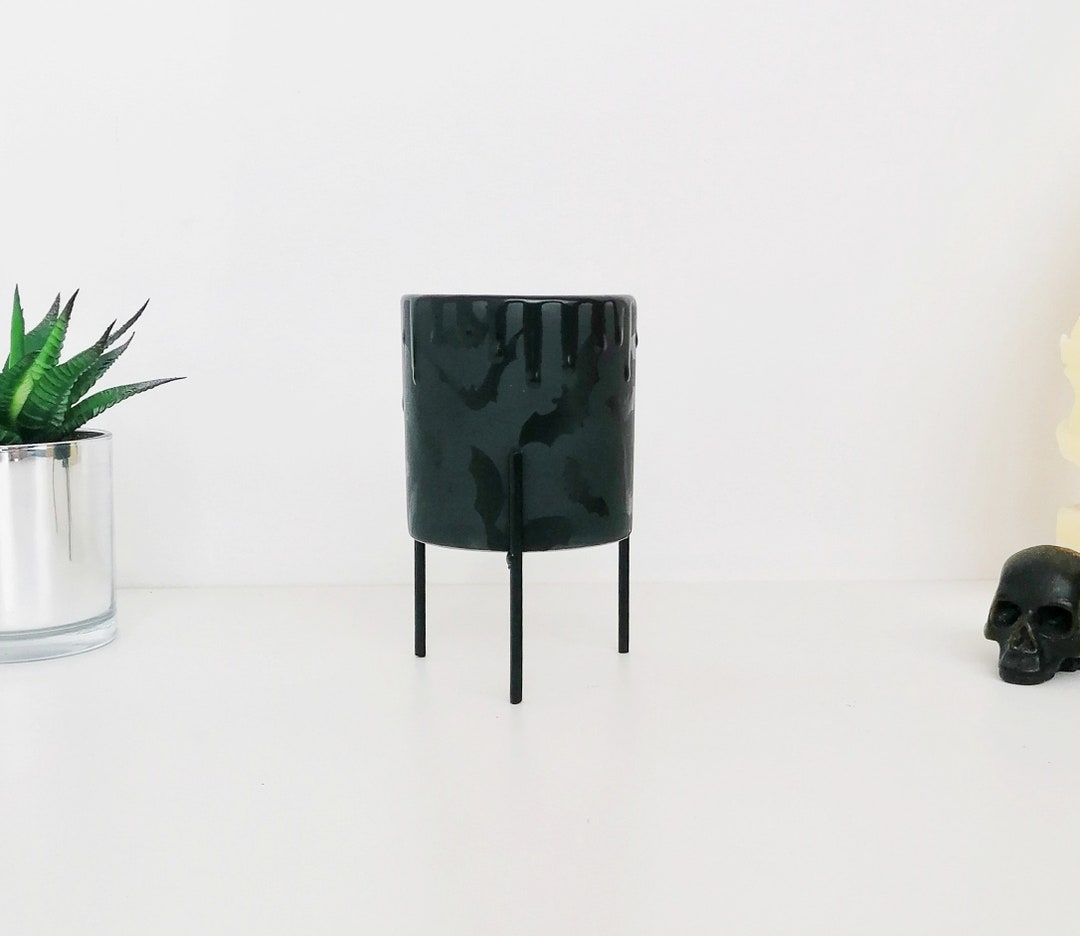Bats Planter Pot, Bat Indoor Planters, Gothic Plant Stand, Goth ...
