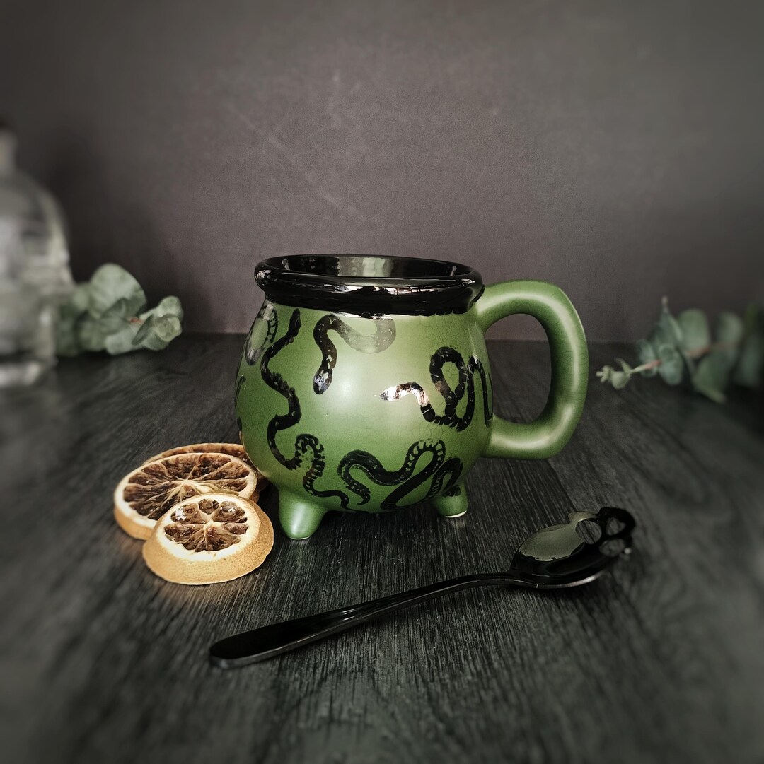 Snake Cauldron Mug, Snakes Tea Cup, Witches Brew Mugs, Serpent Gothic ...