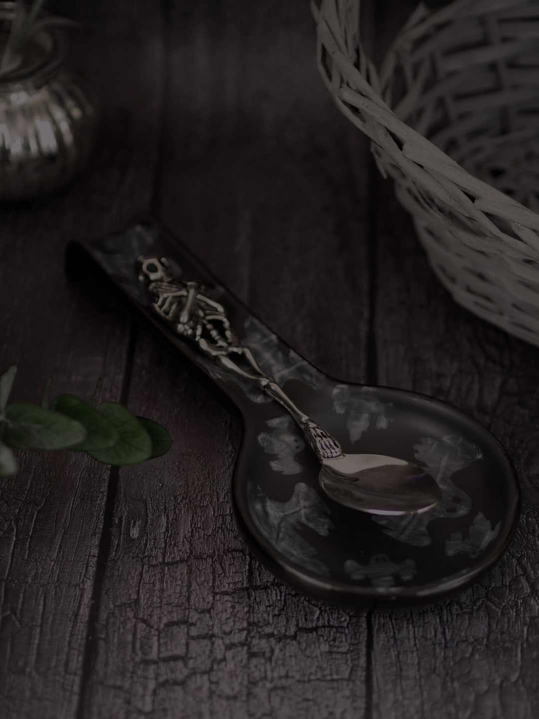 Ghost Spoon Rest, Goth, Large Spoons Holder, Kitchen Utensil, Gothic ...