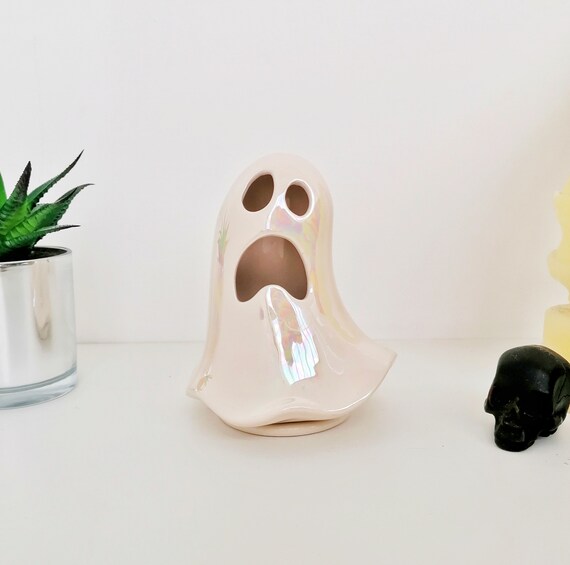 Pearlescent White Ghost Ghosts Tea Light Halloween - Etsy