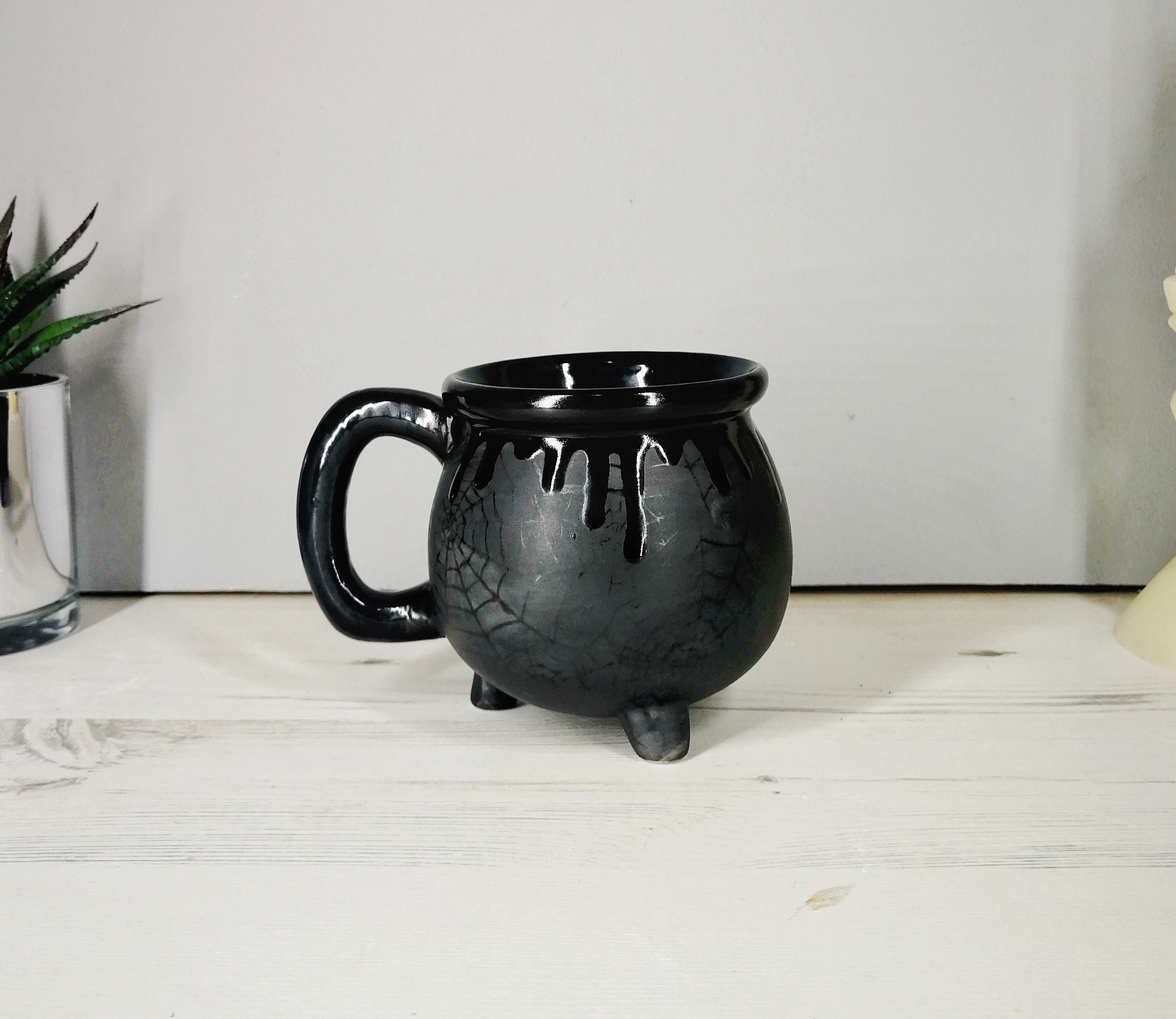 Black Cauldron Mug Spider Web Cup Witches Brew Gothic Mugs | Etsy