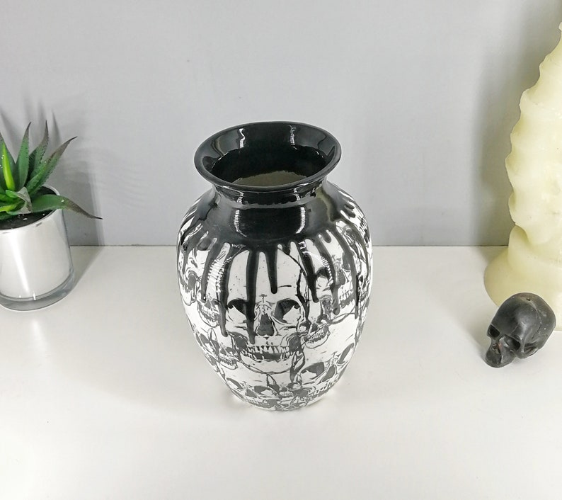 Gothic Skulls Vase Skull Goth Flowers Macabre Alternative - Etsy