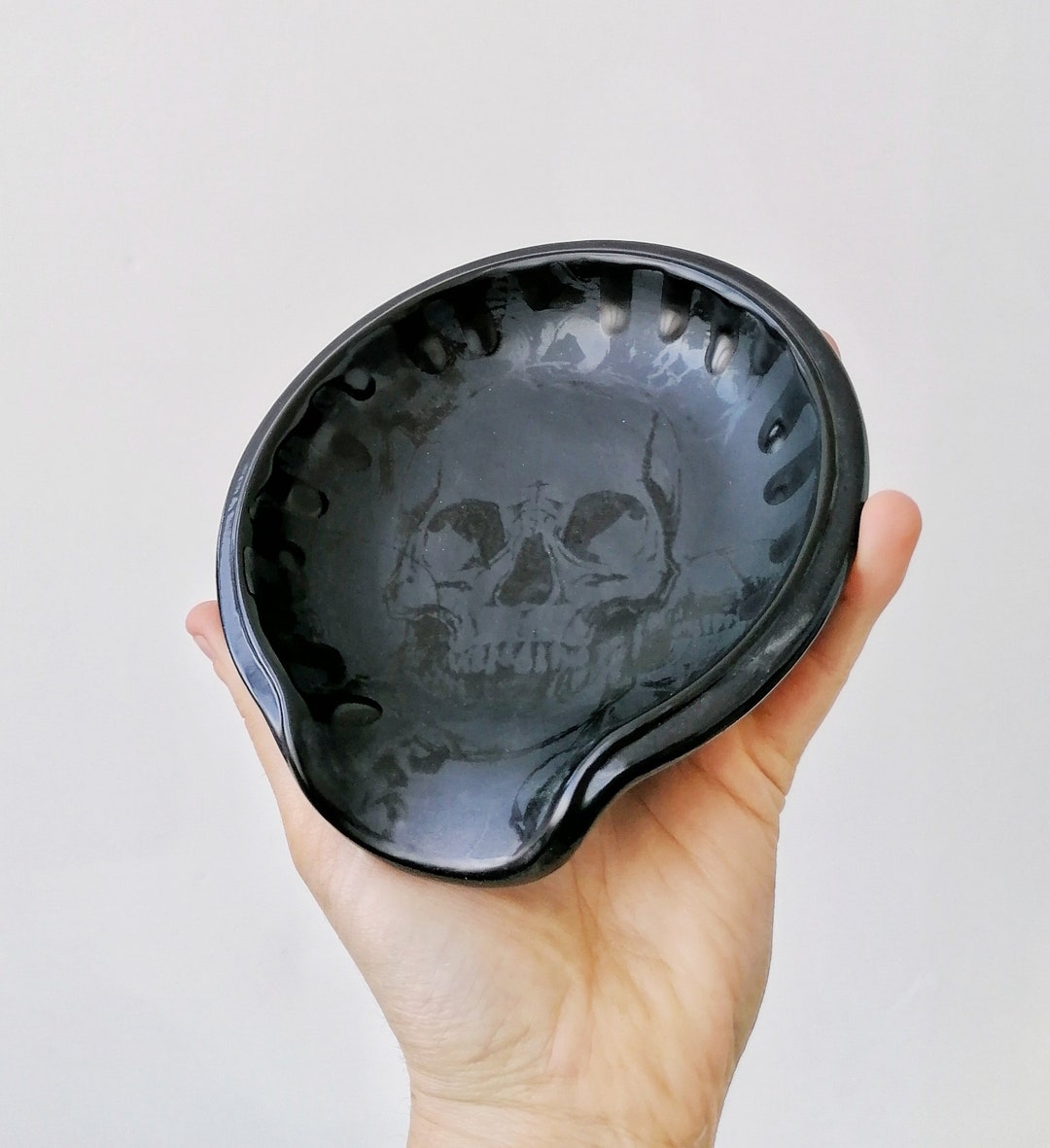 Skull Spoon Rest, Gothic Skulls Black, Goth Kitchen Utensil, Macabre ...