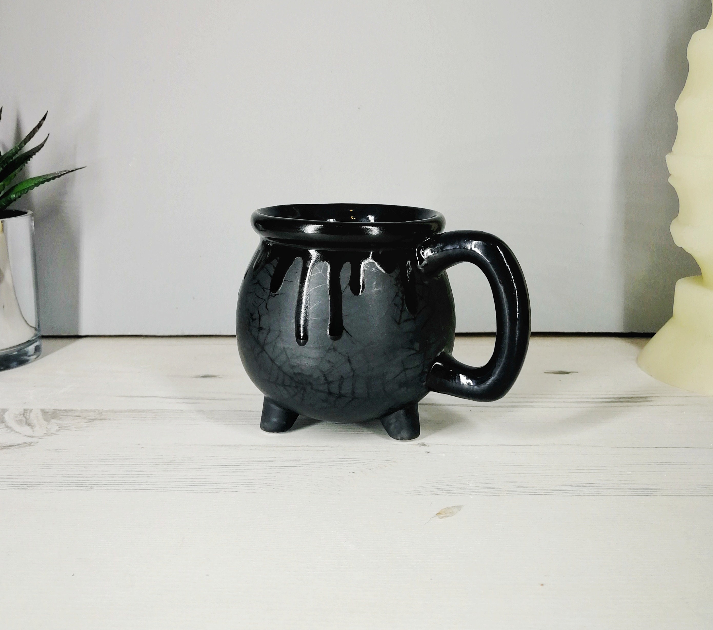 Black Cauldron Mug Spider Web Cup Witches Brew Gothic Mugs | Etsy