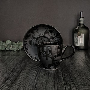 Gothic Skull Set, Goth Skulls Teaset, Matte Black Sets, Macabre Teapot ...