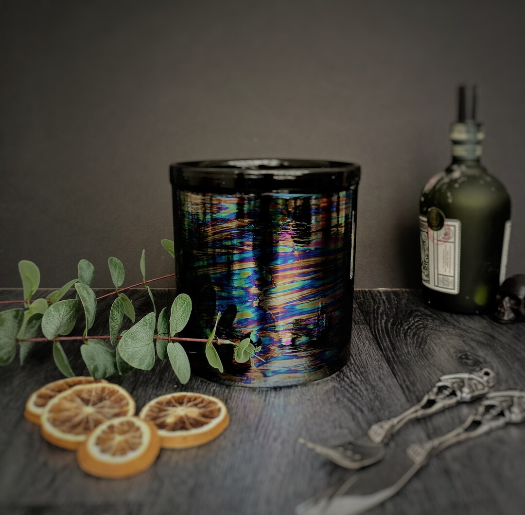 Oil Slick Utensil Holder, Kitchen Pot, Iridescent Homeware, Petrol ...