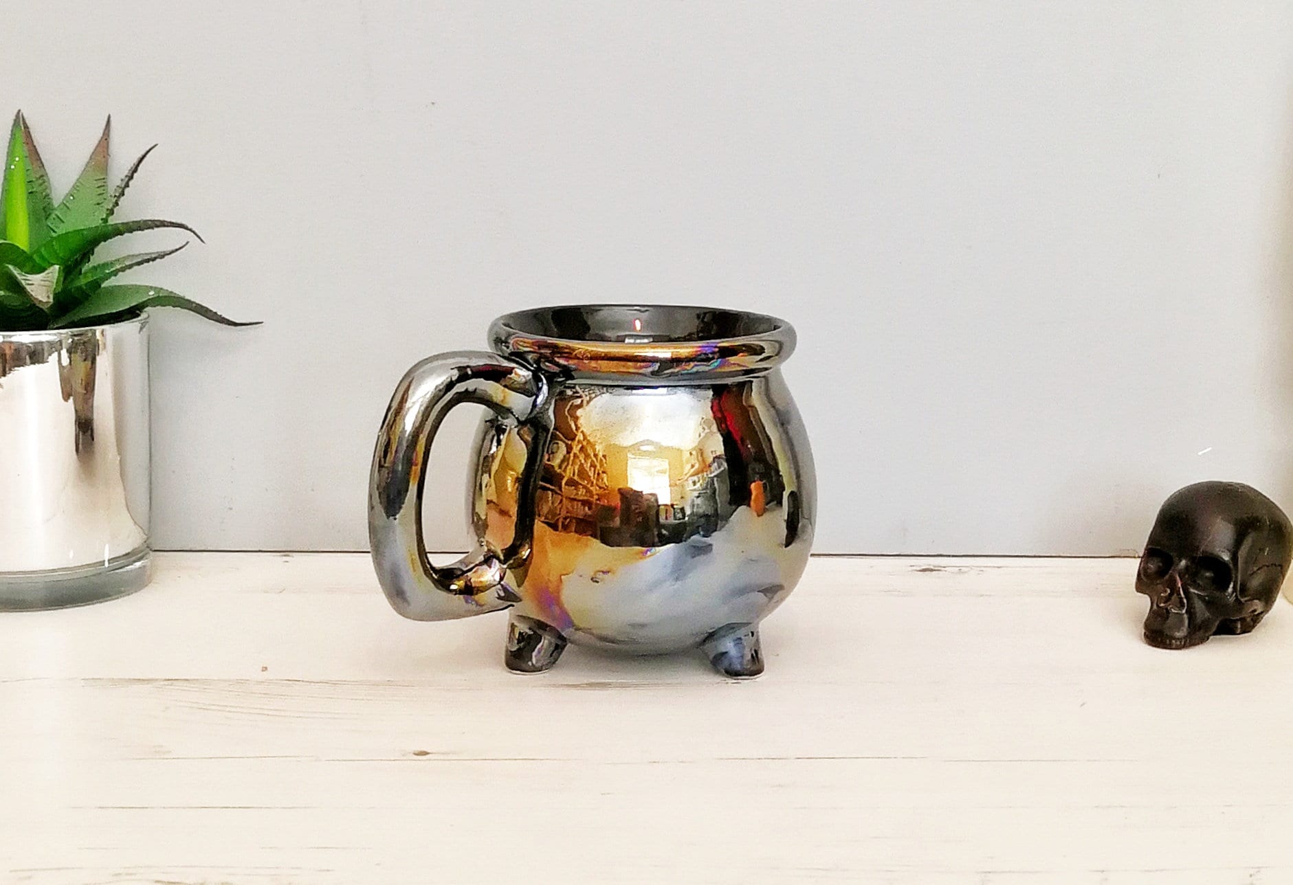 Pearlescent Oil Cauldron Cauldron Mugs Petrol Effect Lustre | Etsy UK