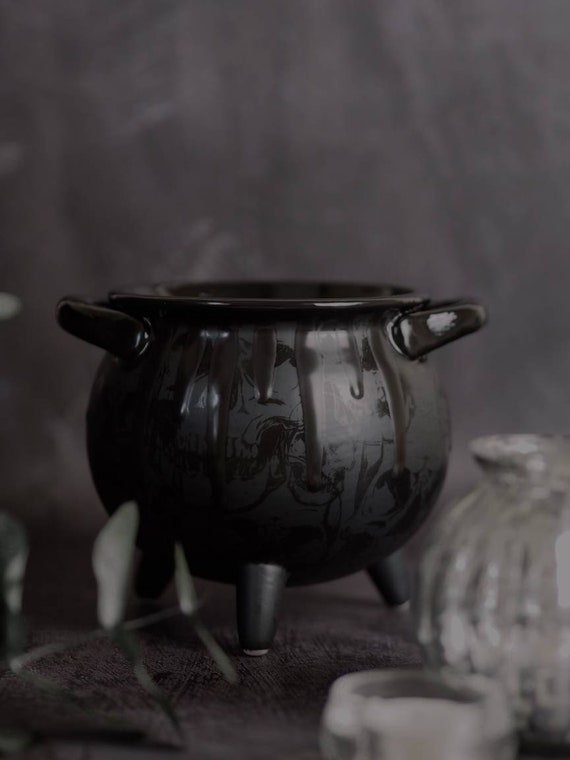 Witches Skull Cauldron Matte Black Skulls Witch Breakfast - Etsy