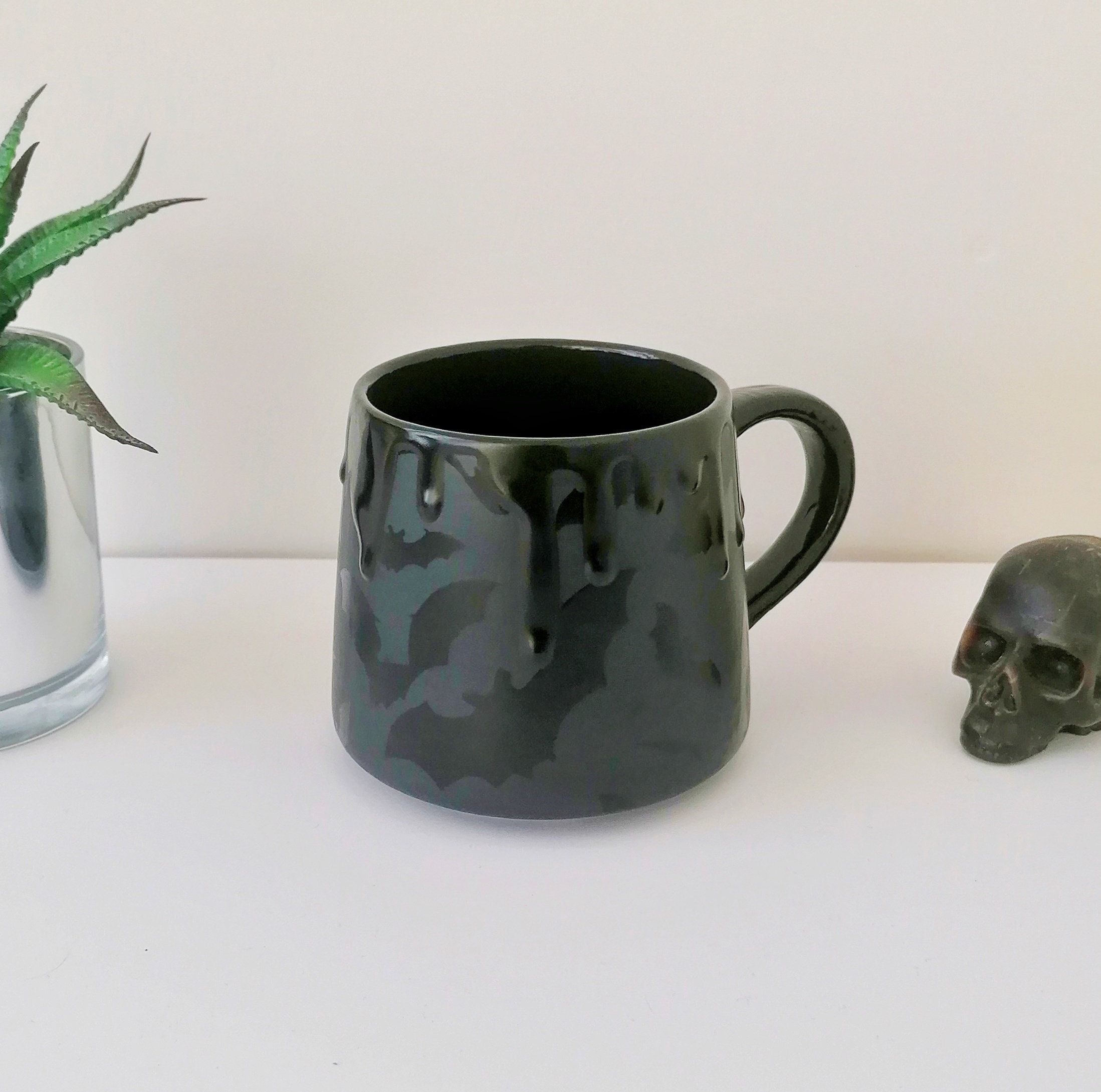Matte Stumpy Mug, Bats Goth Mugs, Bat Gothic Cup, Tea Coffee Lover ...