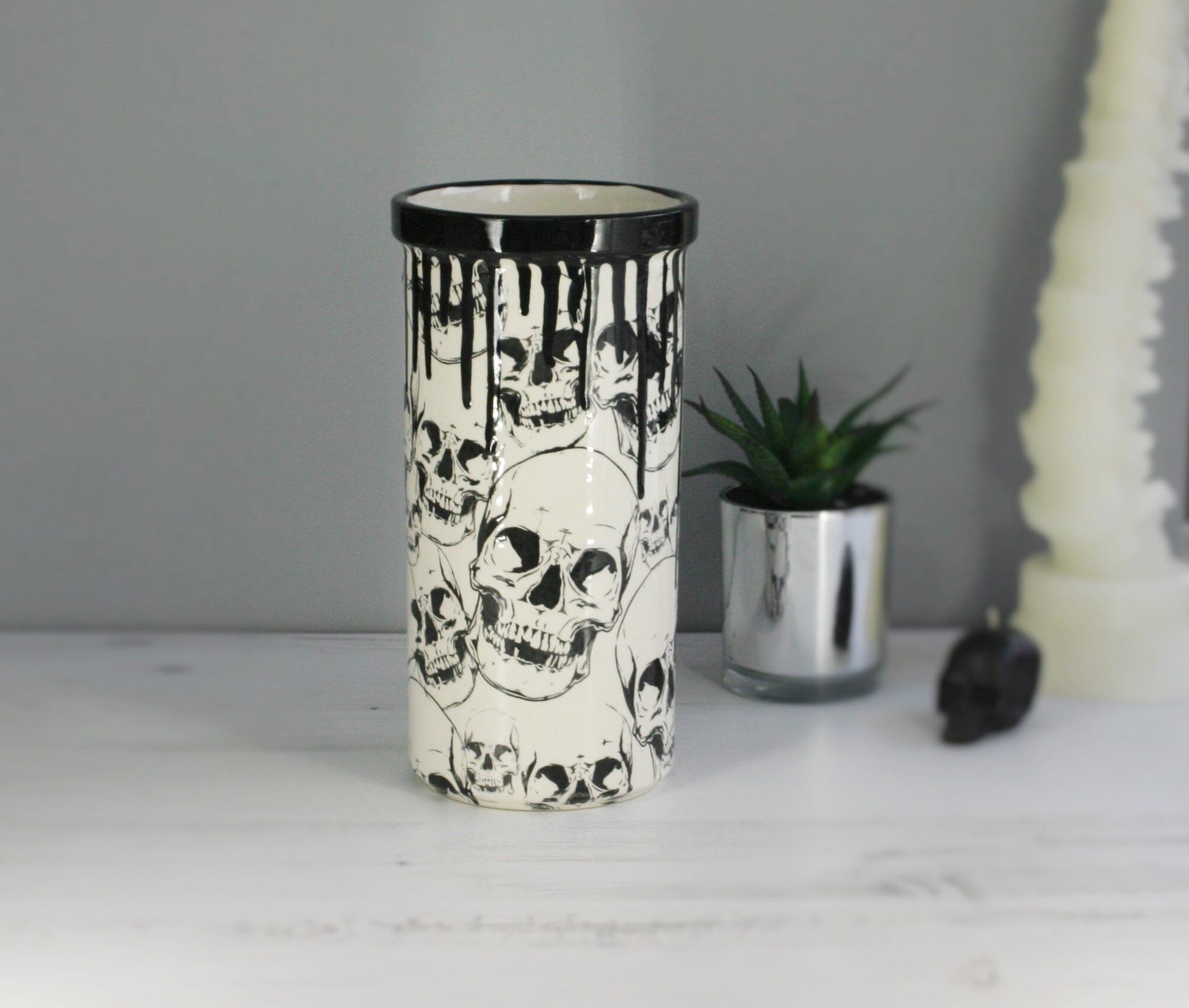 Skull Wine Cooler Gothic Drink Holder Skulls Ice Container - Etsy UK