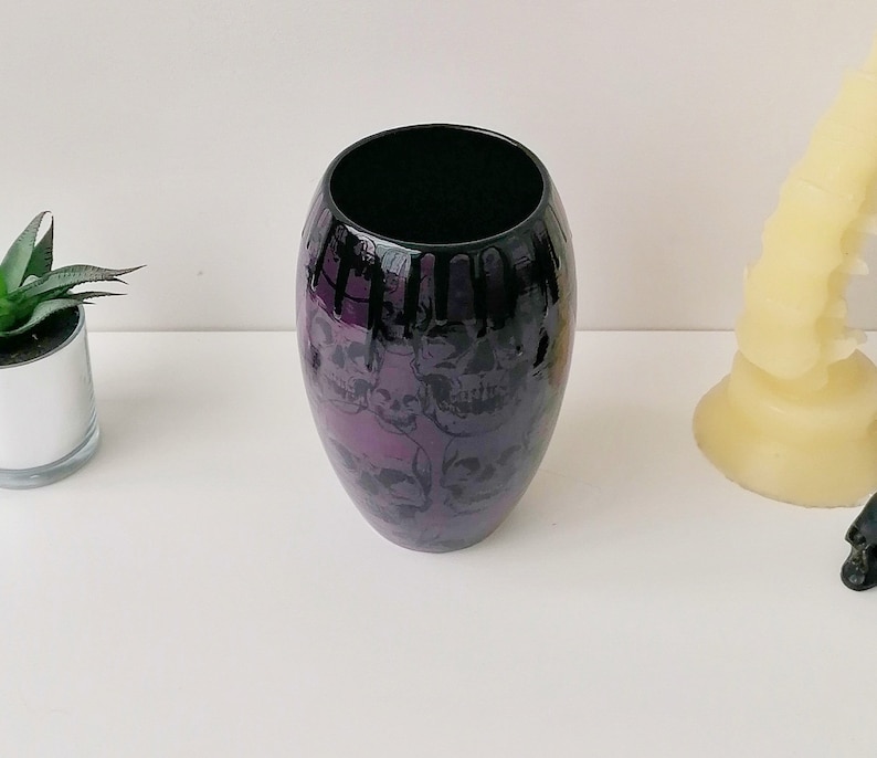 Purple Skulls Vase Gothic Flowers Goth Home Unique Skull - Etsy