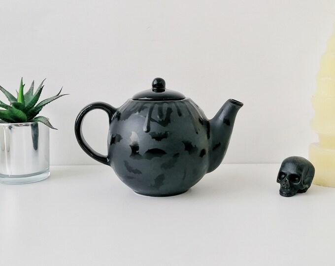 Matte Black Bat Teapot Gloss Tea Pot Bats Gloss Kettle | Etsy UK
